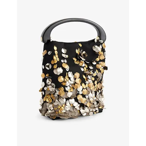 Dries Van Noten Embellished Satin Top-handle Bag