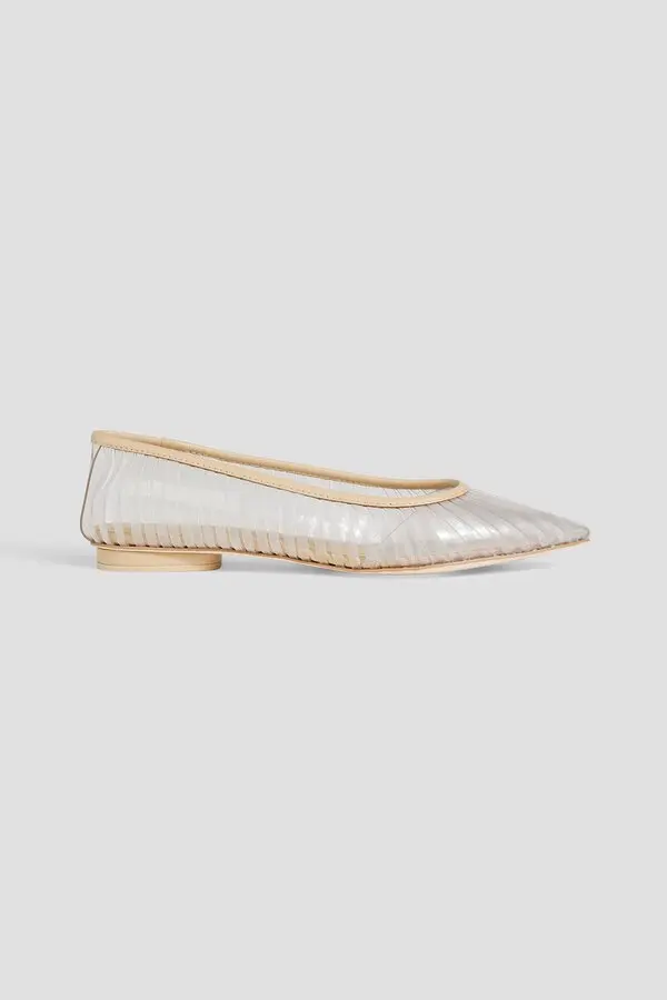 Cult Gaia Leena Leather-trimmed Pvc Point-toe Flats - Clear
