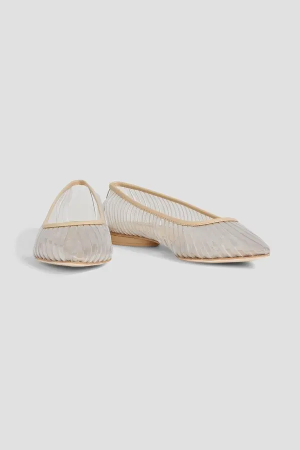 Cult Gaia Leena Leather-trimmed Pvc Point-toe Flats - Clear