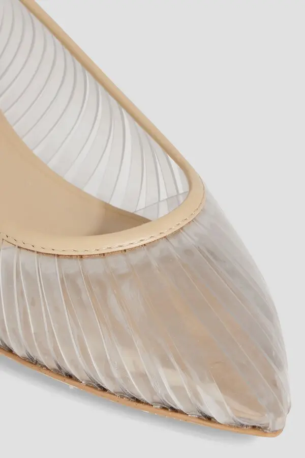 Cult Gaia Leena Leather-trimmed Pvc Point-toe Flats - Clear