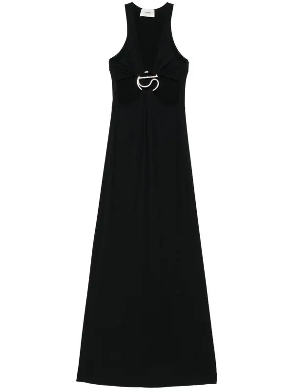 Coperni C-logo Cut-out Maxi Dress - Black