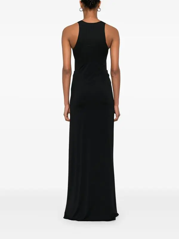 Coperni C-logo Cut-out Maxi Dress - Black