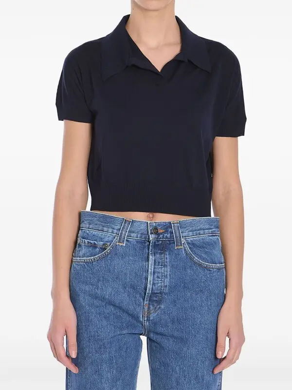 Khaite Morgane Polo Shirt - Blue