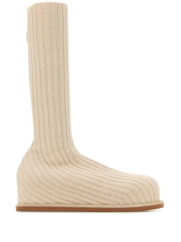 Amina Muaddi Veneda Boots - Neutrals