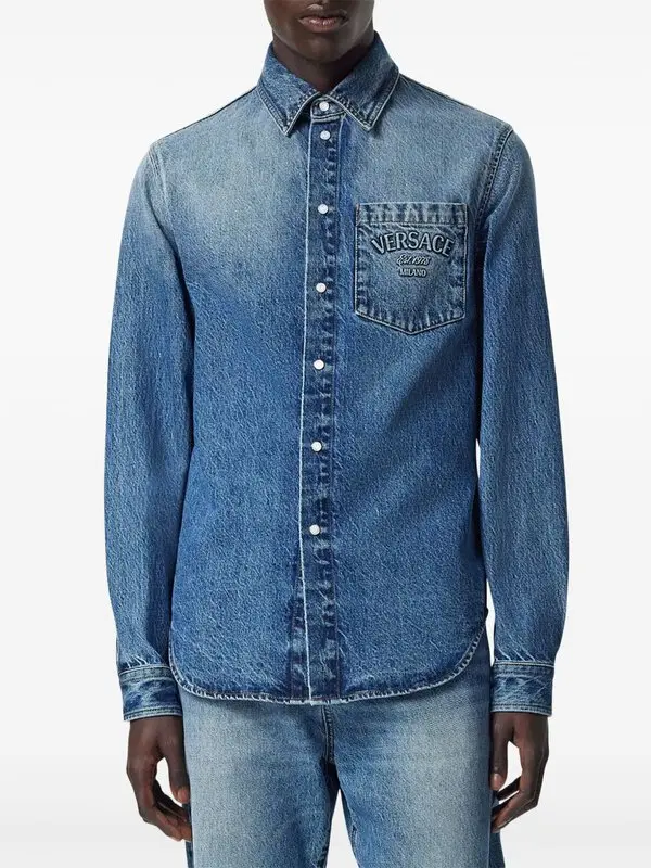 Versace Milano Stamp Denim Shirt