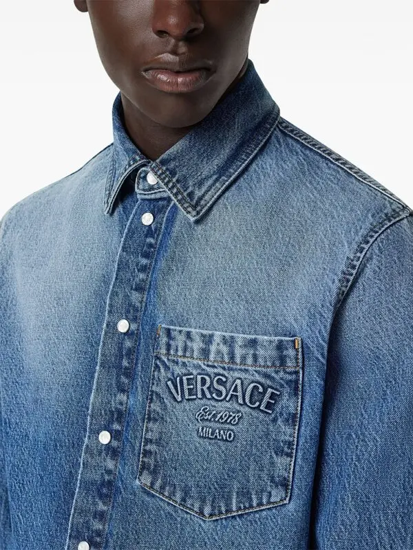 Versace Milano Stamp Denim Shirt