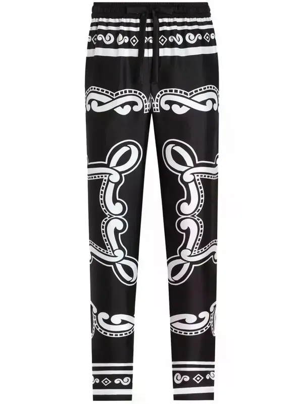 Dolce & Gabbana Silk Pajama Pants - Black