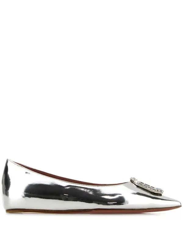 Amina Muaddi Camelia Ballerinas - Silver