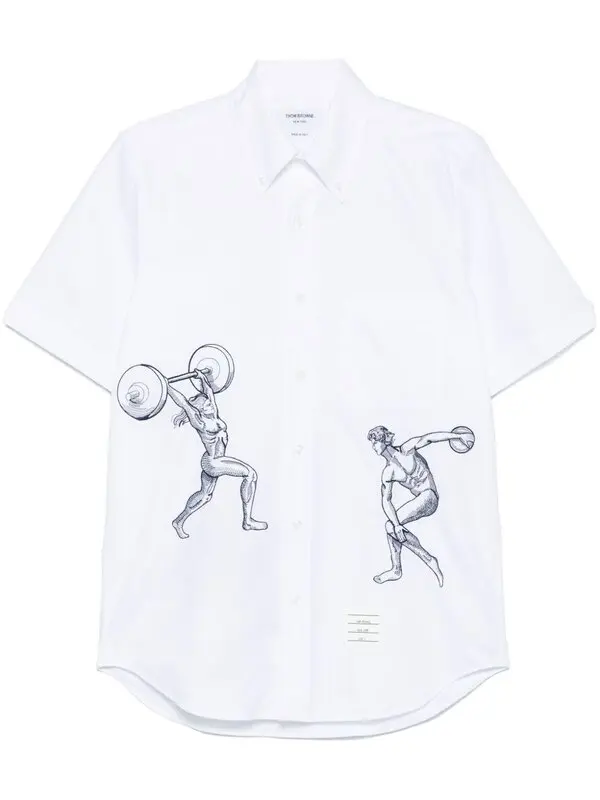 Thom Browne Embroidered Cotton Shirt