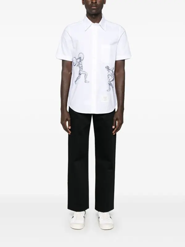 Thom Browne Embroidered Cotton Shirt