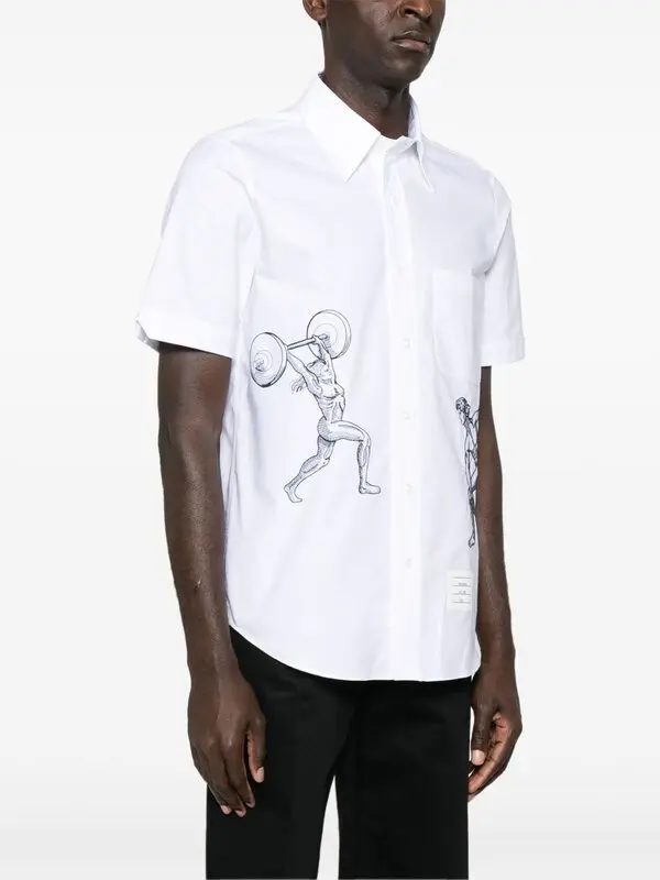Thom Browne Embroidered Cotton Shirt