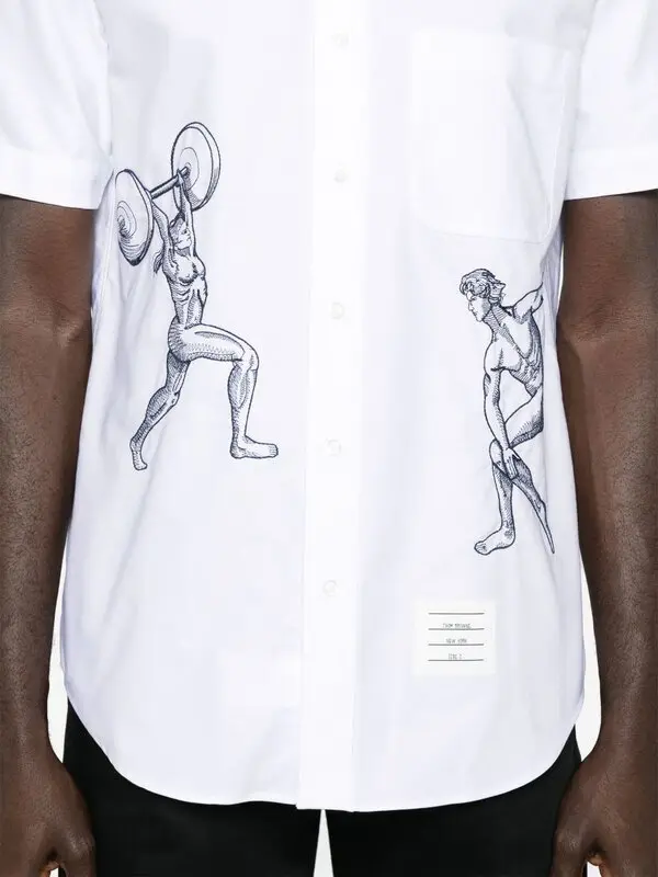 Thom Browne Embroidered Cotton Shirt