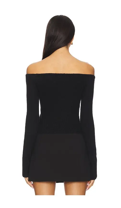 Majorelle Off-the-shoulder Bow Detail Knit Top