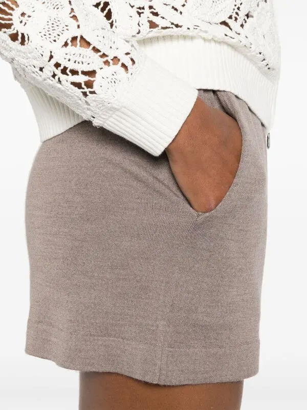 P.a.r.o.s.h Fine-knit Mini Shorts - Neutrals