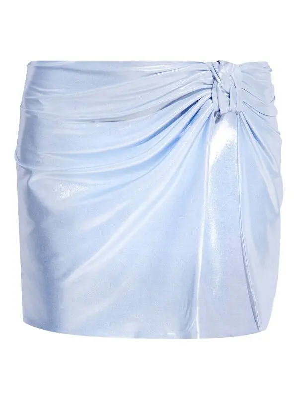 MISBHV Metallic-finish Mini Skirt - Blue