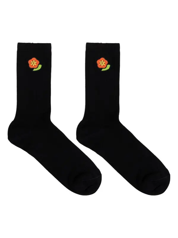 Kenzo Embroidered Crew Socks - Black