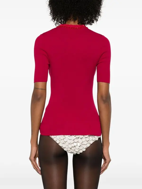 P.a.r.o.s.h Bead-embellished T-shirt - Pink