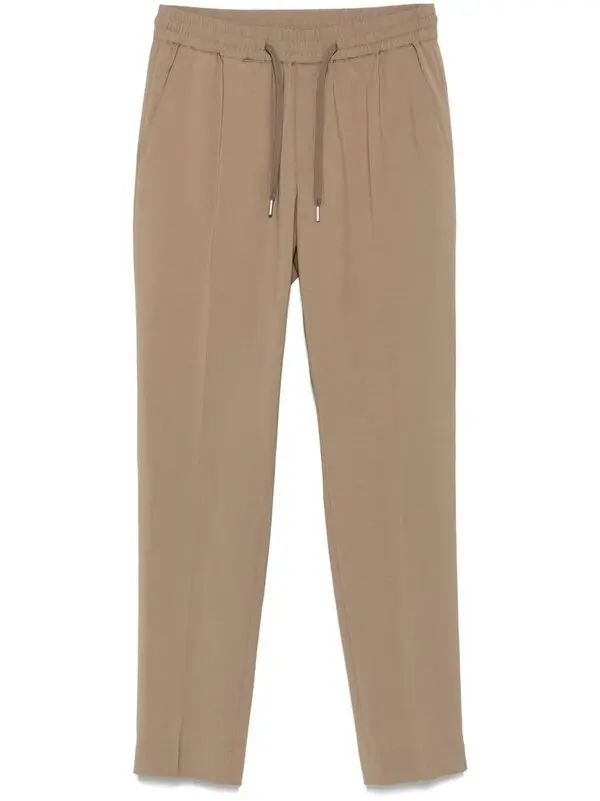 Sandro Elasticated Straight-leg Trousers - Neutrals