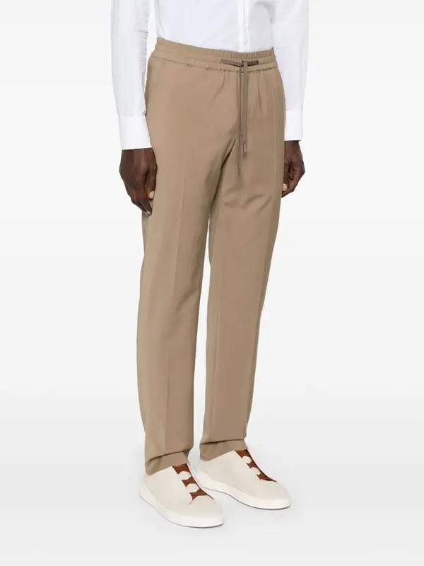 Sandro Elasticated Straight-leg Trousers - Neutrals