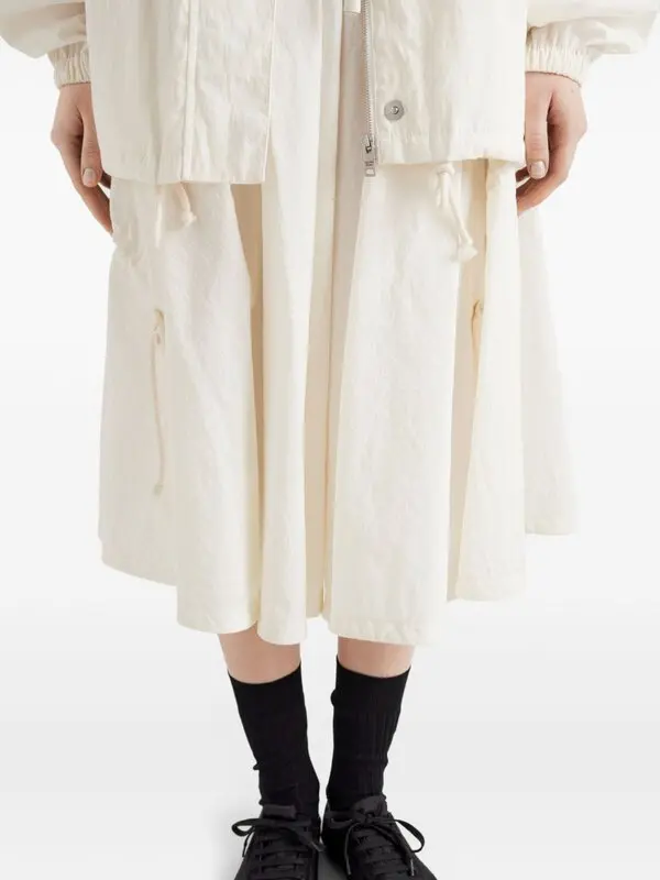 Prada Pongé Midi Skirt - Neutrals