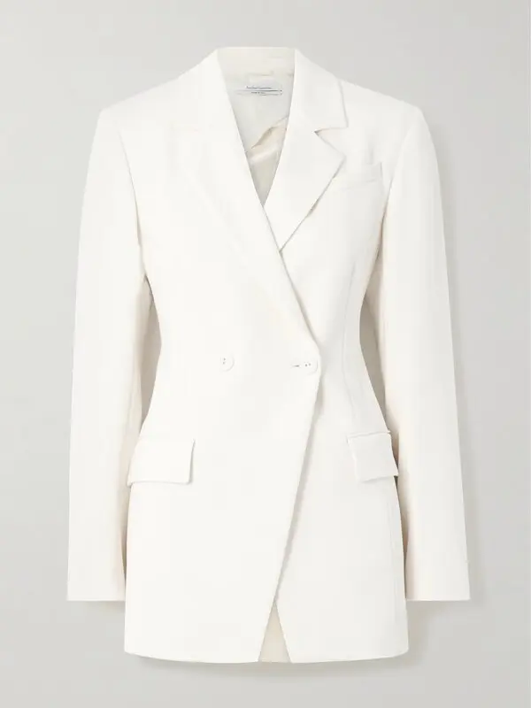 Another Tomorrow Double-breasted Asymmetric Jersey Blazer