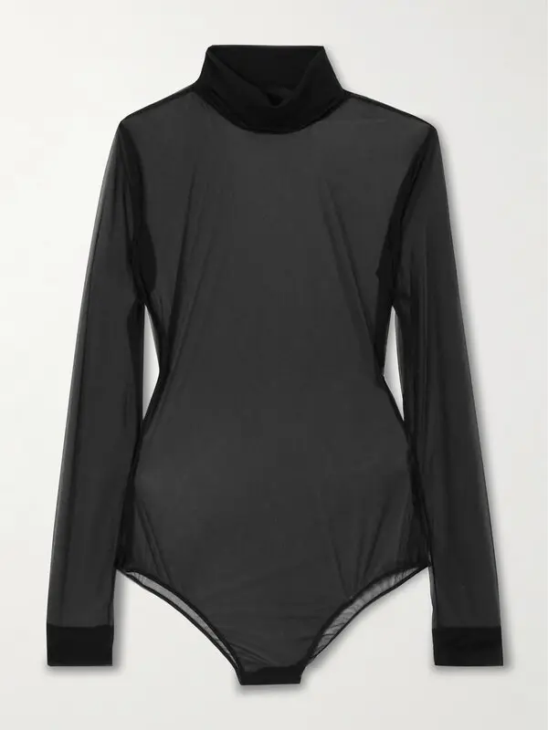 MAISON MARGIELA Chiffon Turtleneck Bodysuit