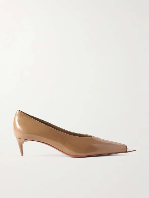 CHRISTIAN LOUBOUTIN Katissima 45 Embellished Patent-leather Pumps