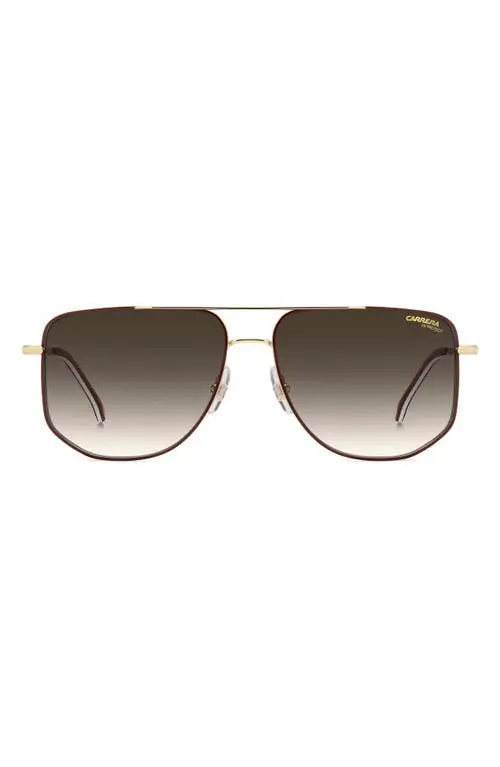 Carrera Eyewear 59mm Navigator Sunglasses - Gold Burgundy/ Green Shaded