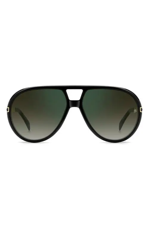 DB EYEWEAR BY DAVID BECKHAM Voyager Aviator Sunglasses - Black Gold/ Green Sf Grn Sp