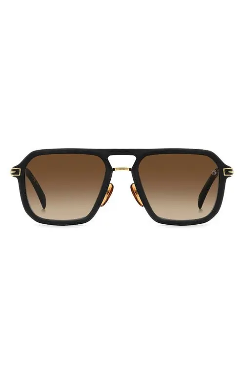 DB EYEWEAR BY DAVID BECKHAM Navigator Sunglasses - Black Gold/ Black Brown Green