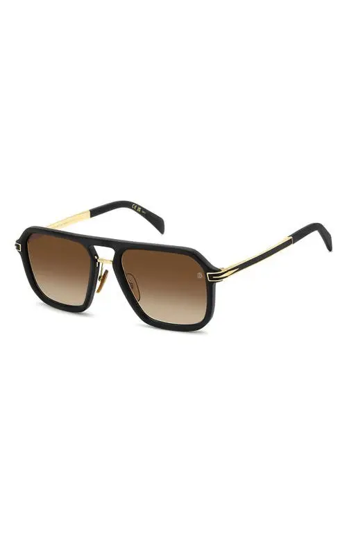 DB EYEWEAR BY DAVID BECKHAM Navigator Sunglasses - Black Gold/ Black Brown Green