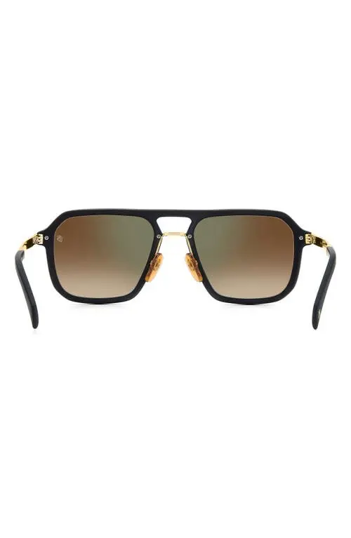 DB EYEWEAR BY DAVID BECKHAM Navigator Sunglasses - Black Gold/ Black Brown Green