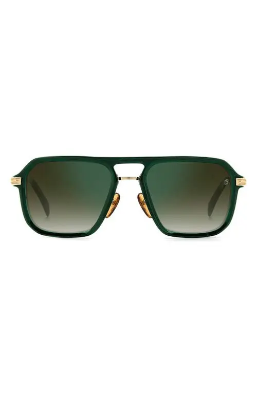 DB EYEWEAR BY DAVID BECKHAM Navigator Sunglasses - Green Marble Gold