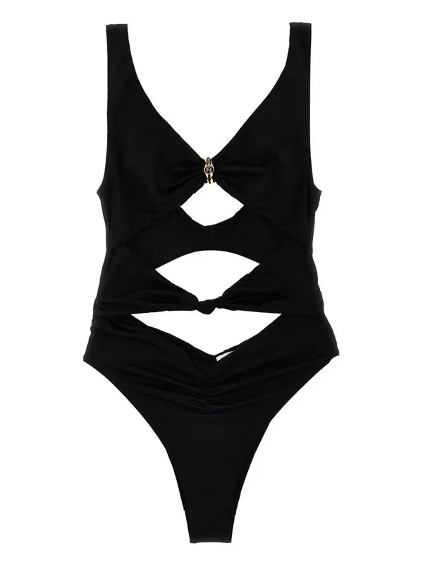 Elisabetta Franchi Knot-detail Swimsuit - Black