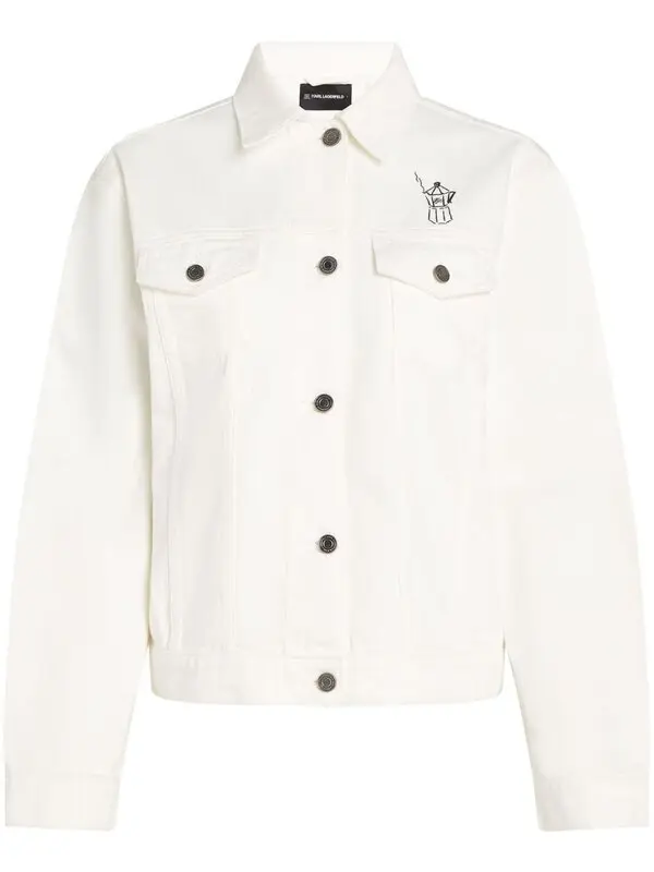 Karl Lagerfeld X Jorge Parra Denim Jacket - White