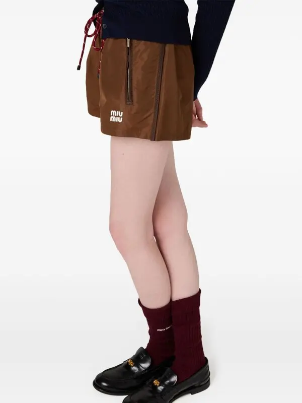 Miu Miu Technical-fabric Shorts - Brown