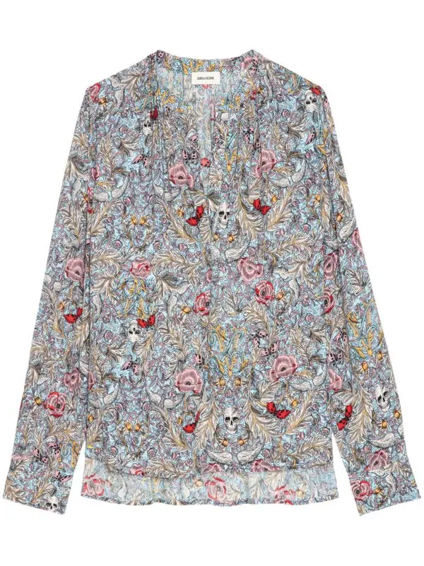 Zadig&Voltaire Tink Floral-print Blouse - Blue