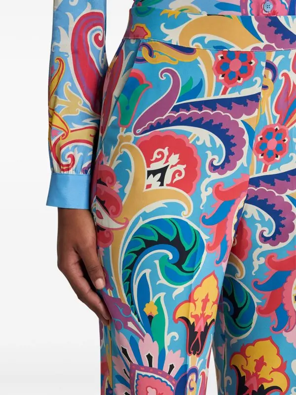 Etro Floral-print Silk Palazzo Pants