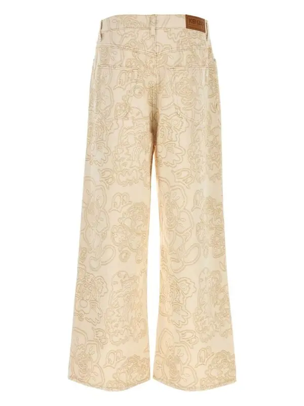 Kenzo Embroidered Wide-leg Jeans