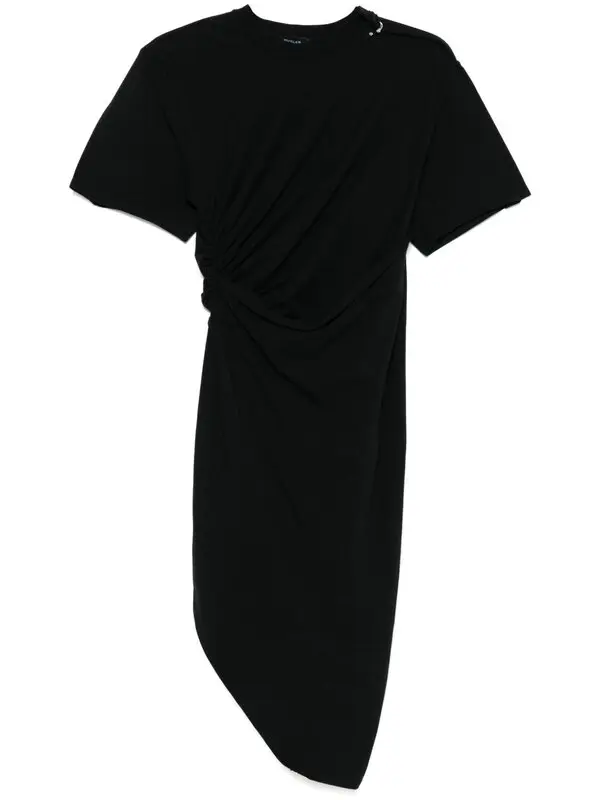 MUGLER Piercing-detail Midi Dress - Black