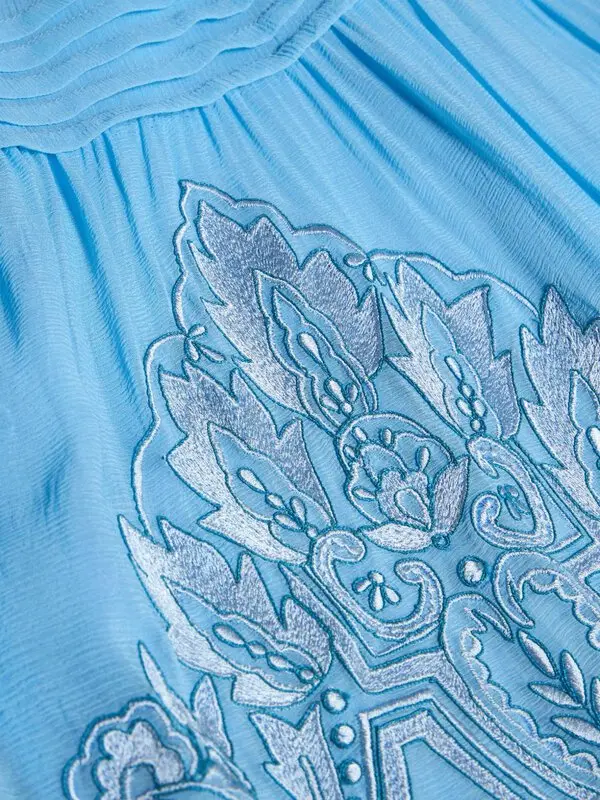 Etro Floral-embroidered Silk Dress