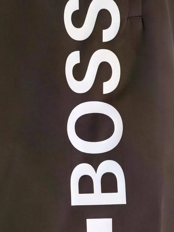 BOSS Logo-print Swim Shorts - Brown