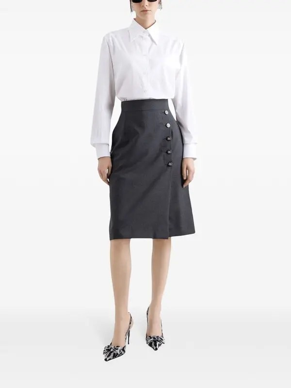 Dolce & Gabbana Overlapping-panel Midi Skirt - Black
