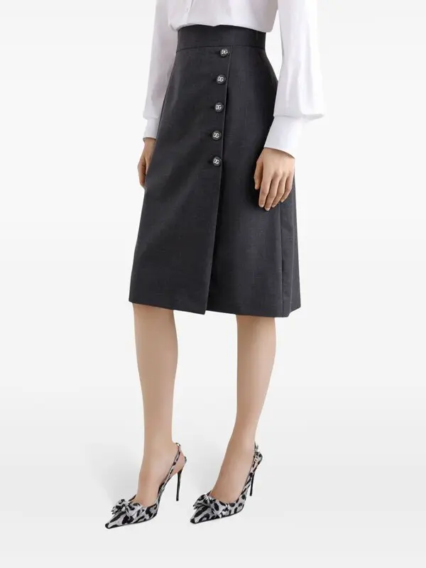 Dolce & Gabbana Overlapping-panel Midi Skirt - Black