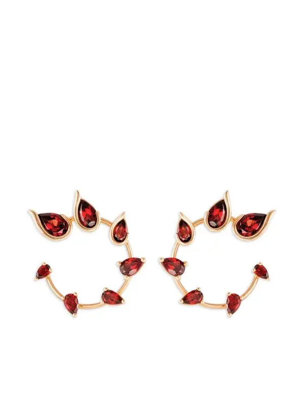 Fernando Jorge 18kt Rose Flicker Garnet Earrings - Gold