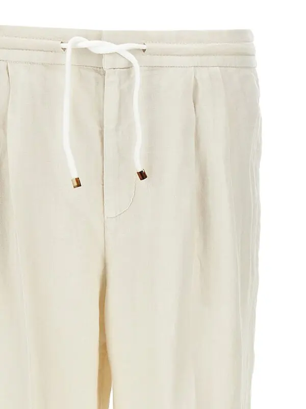 Brunello Cucinelli Linen Trousers - White