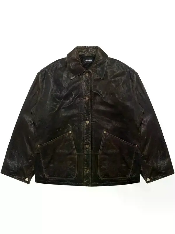MAINLESS Scratched Leather Jacket