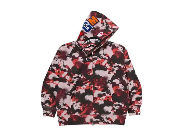 A BATHING APE Map Camo Shark Full Zip Hoodie