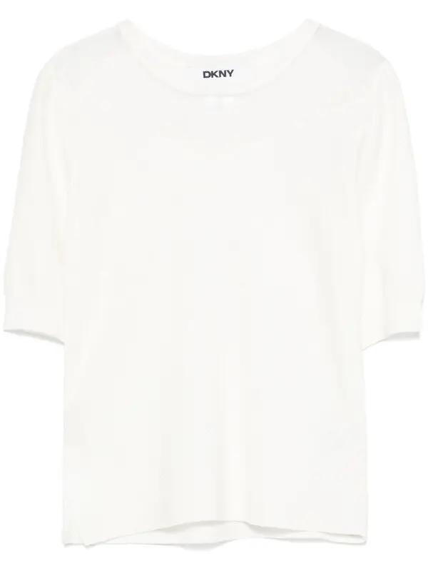 Dkny Sheer-panel T-shirt - White