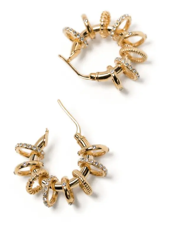 Amina Muaddi Multiring Hoop Earrings
